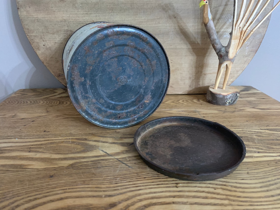 Rustic Grocery Tin Monarch Carmel Corn Red White Advertising | Etsy