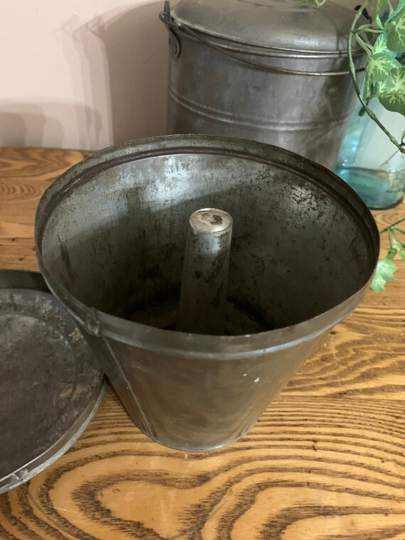 Antique Steamed Pudding Tin W Lid Tinware Baking Pan Mold - Etsy