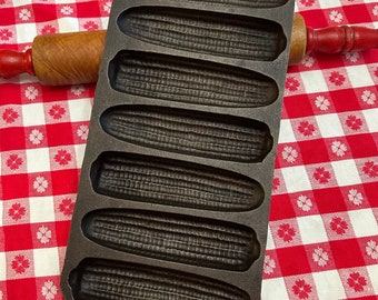 Vintage Cast Iron Corn Stick Pan, Cornbread 7 Cornsticks, BSR 7 S ...