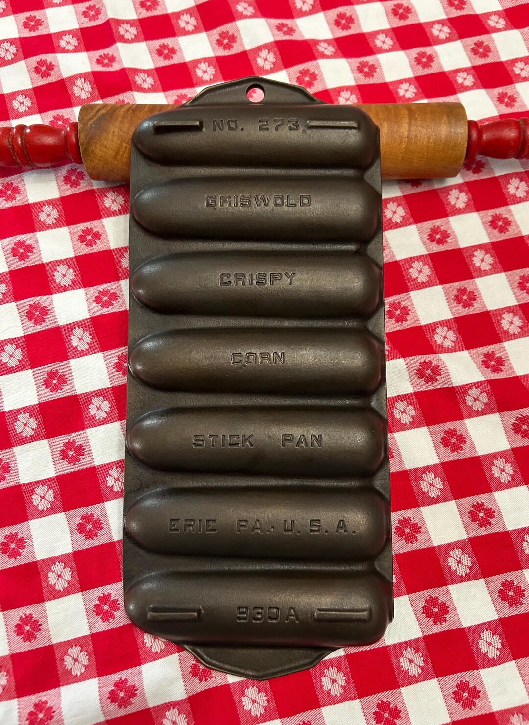 Griswold Cast Iron Crispy Corn Stick Pan, Vintage No 273 Erie PA USA ...