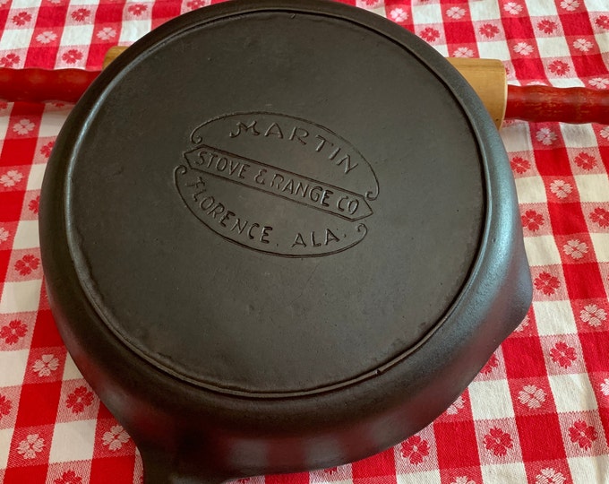 No. 8 MARTIN Cast Iron Skillet, #8 With Heat Ring, 10-inch, Hamburger ...