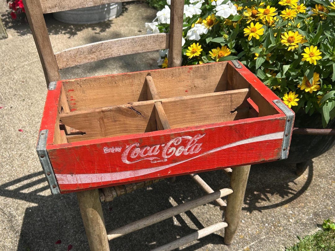 Vintage Coca Cola Crate, DIVIDED Red Wooden Coke, Chattanooga Soda Pop ...