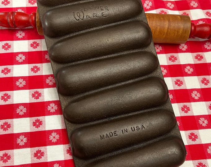 Vintage Wagner Ware Cast Iron Corn Stick Pan, Cornbread 7 Cornsticks ...