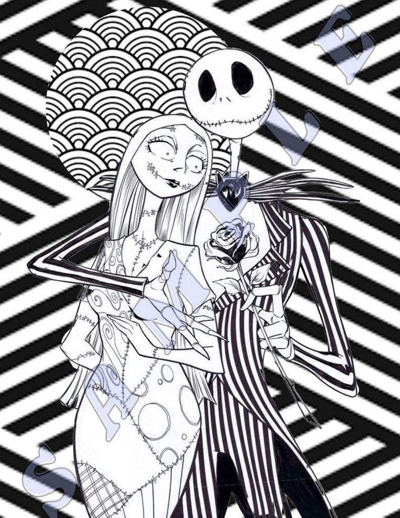 35 Pages of Coloring With Jack and Sally Nightmare Before - Etsy