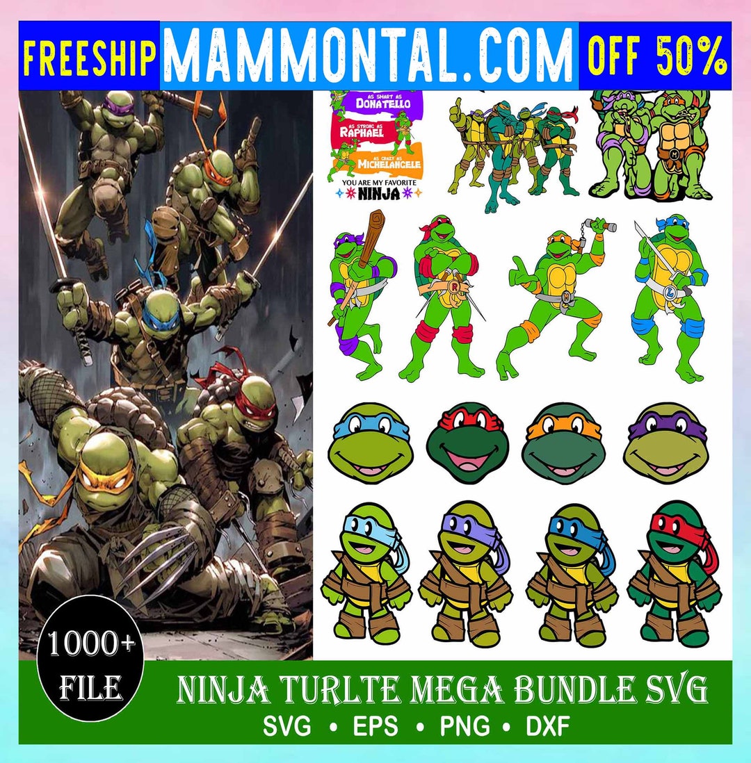 Mega Ninja Turtles PNG Bundle, Ninja Turtles PNG Clipart, Ninja Turtles ...