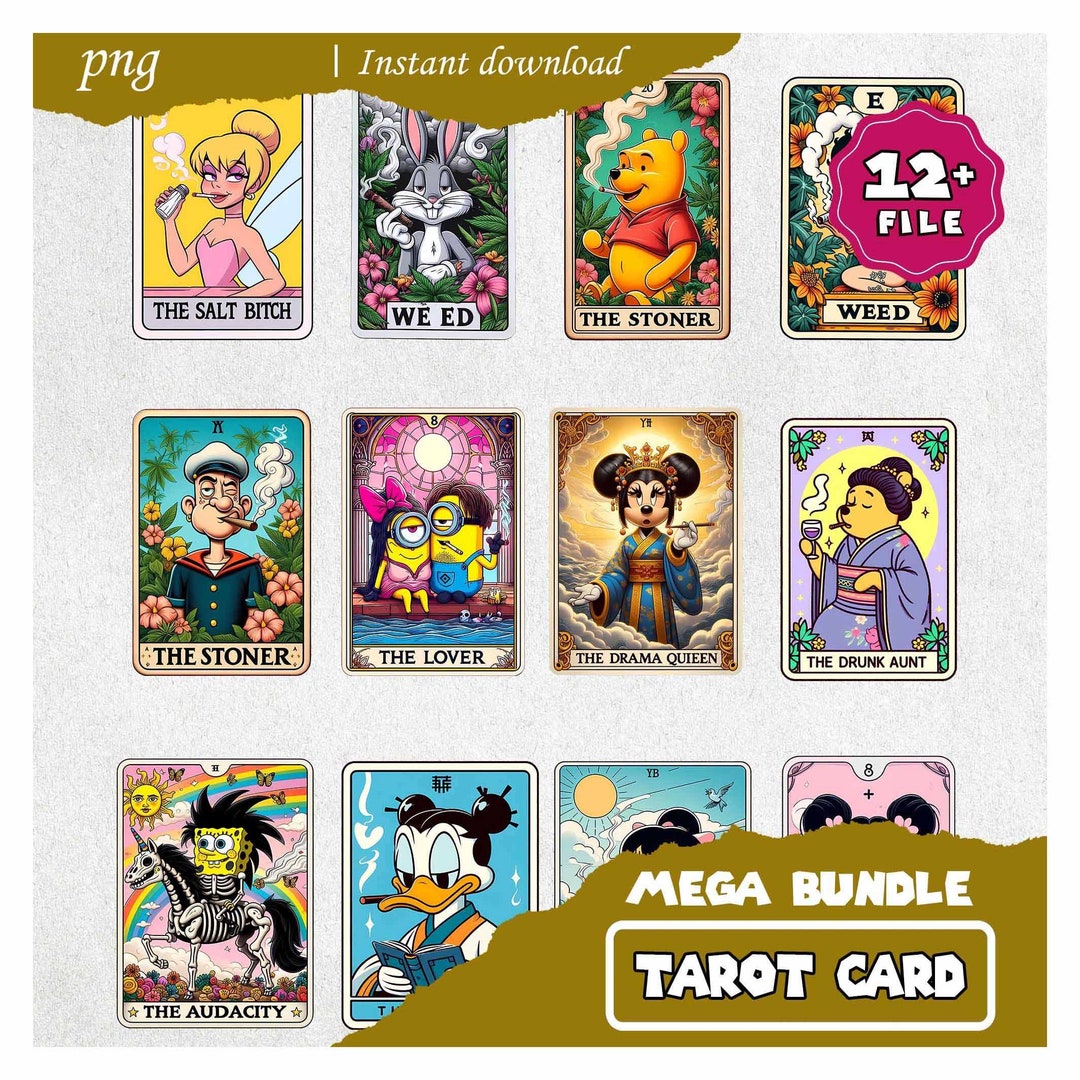 Tarot Card Bundle Svg, Tarot Card Png, Cartoon Tarot Card Svg,tarot ...