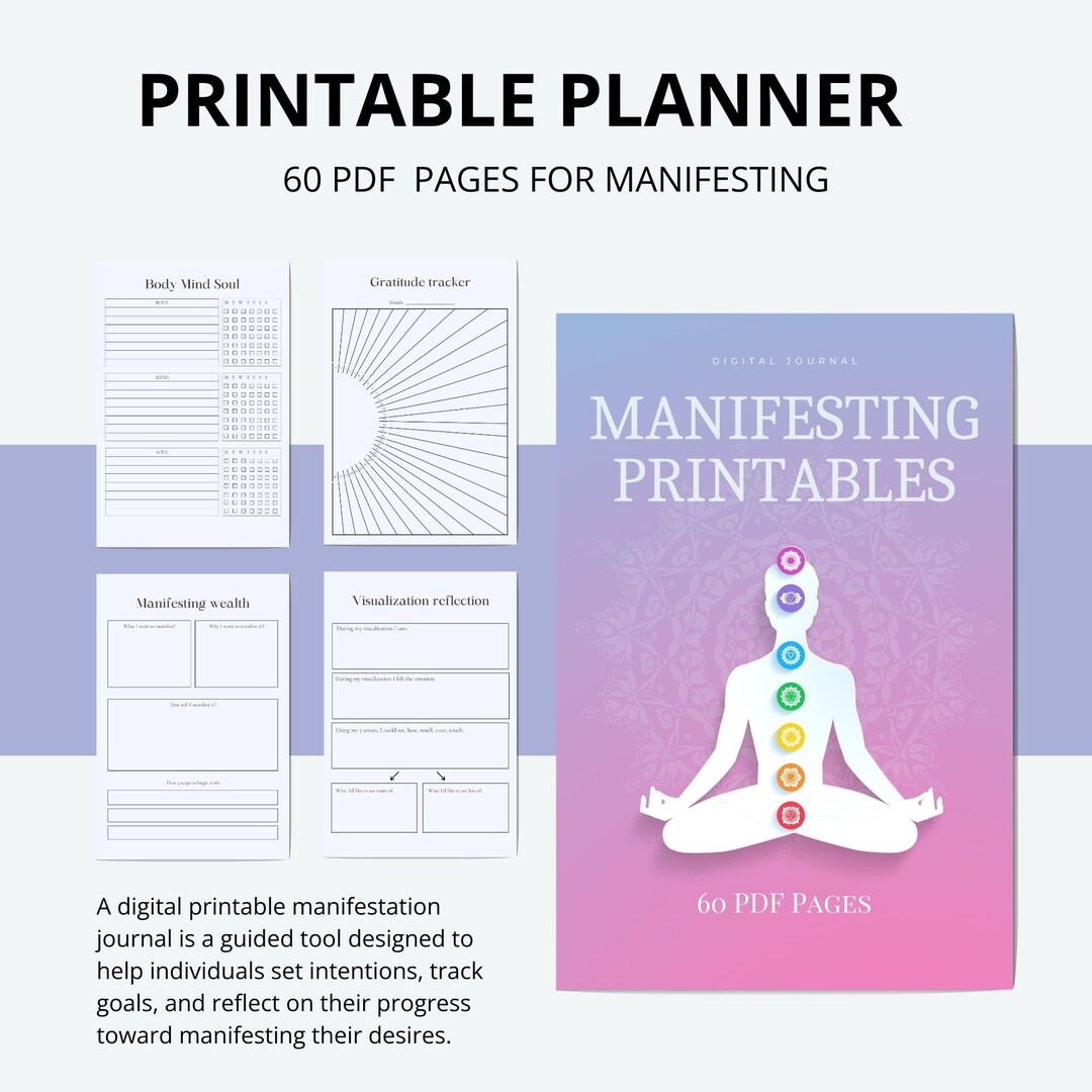 Manifestation Journal Printable, Manifestation Workbook, Law of ...