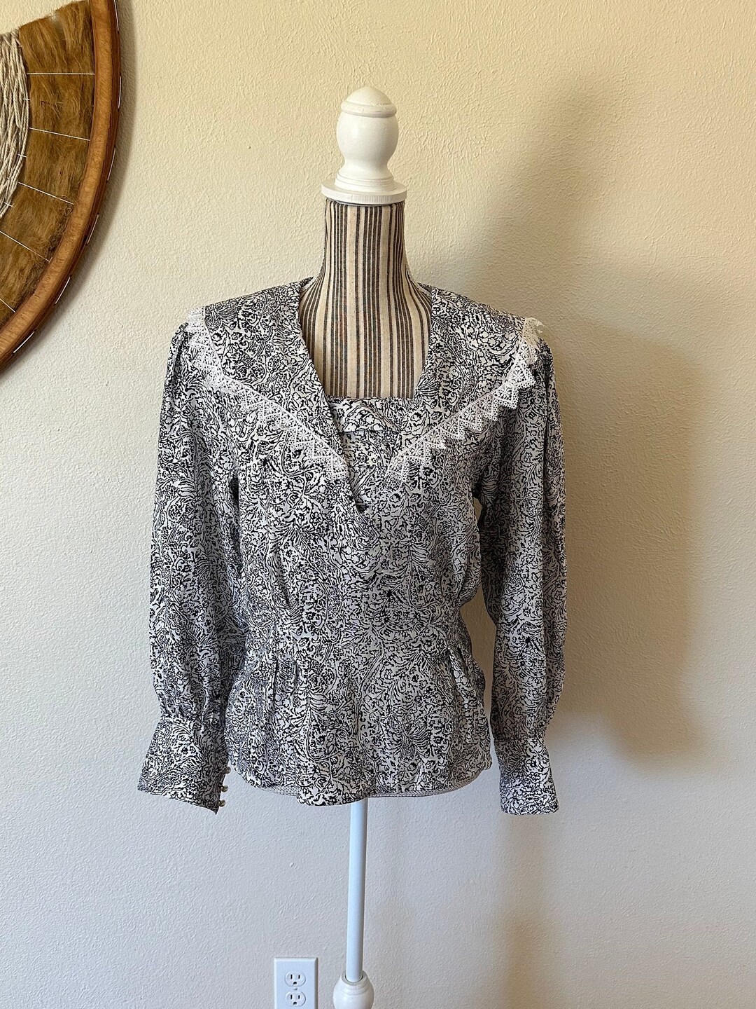 Vintage Shapely 90s Prairie Cottage Core Blouse Woman's M - Etsy