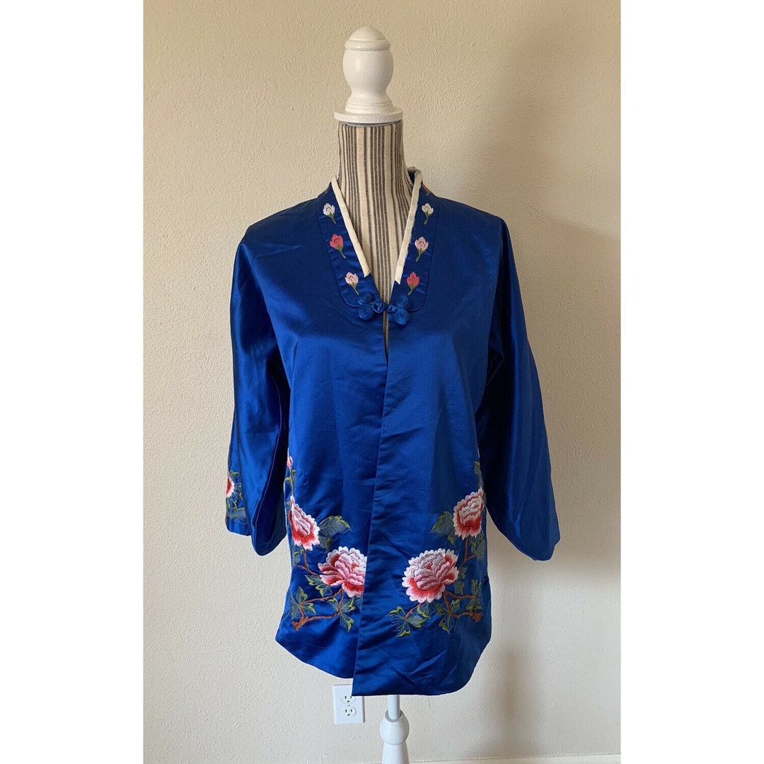 Vintage Chinese Mandarin Jacket Embroidered Frog Closures M - Etsy