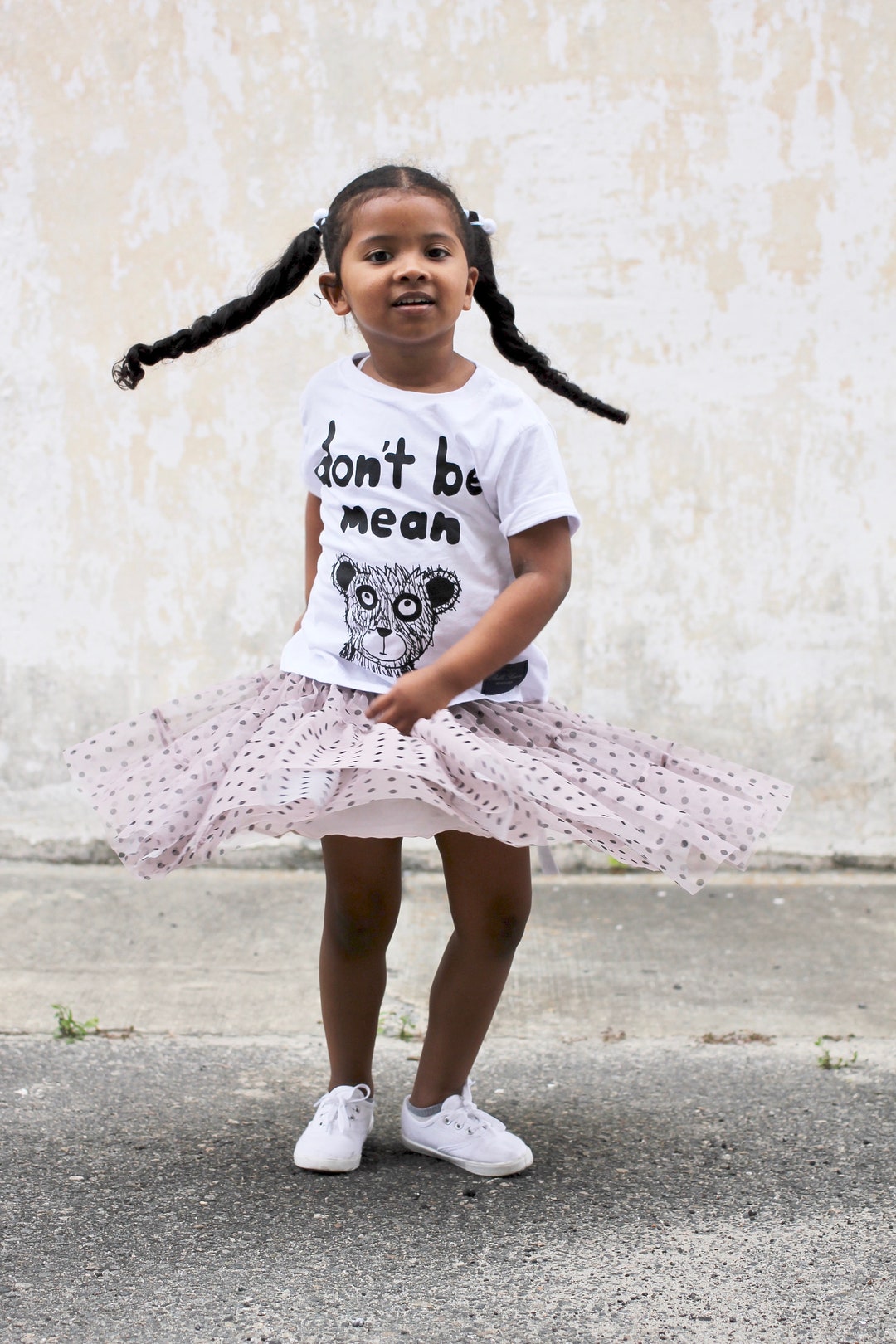 Bella Simone Don't Be Mean Kids White Graphic-print T-shirt, Little ...