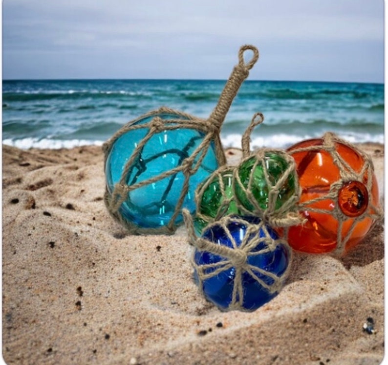 6 Light Blue / Turquoise Glass Fishing Float Ball - Etsy