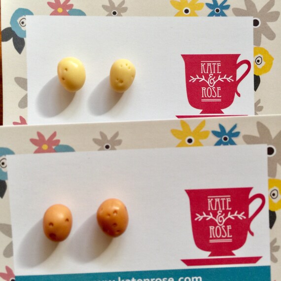 Potato Potatoe Potato Studs Potato Earrings Potatoe | Etsy