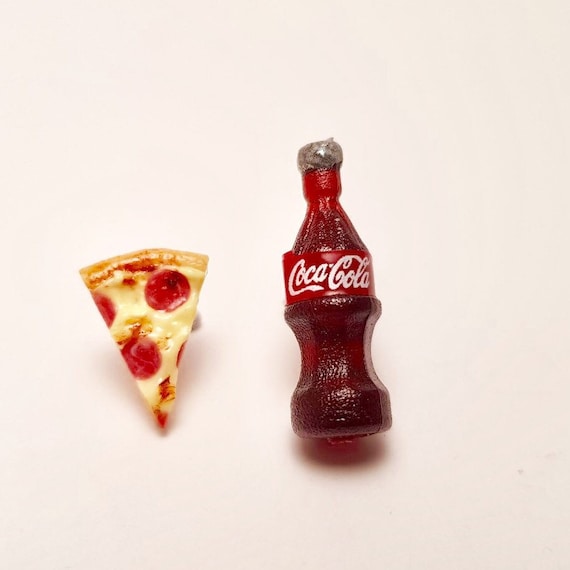 Pizza and Coca Cola / Coke Studs Pepperoni & Cheese Pizza - Etsy