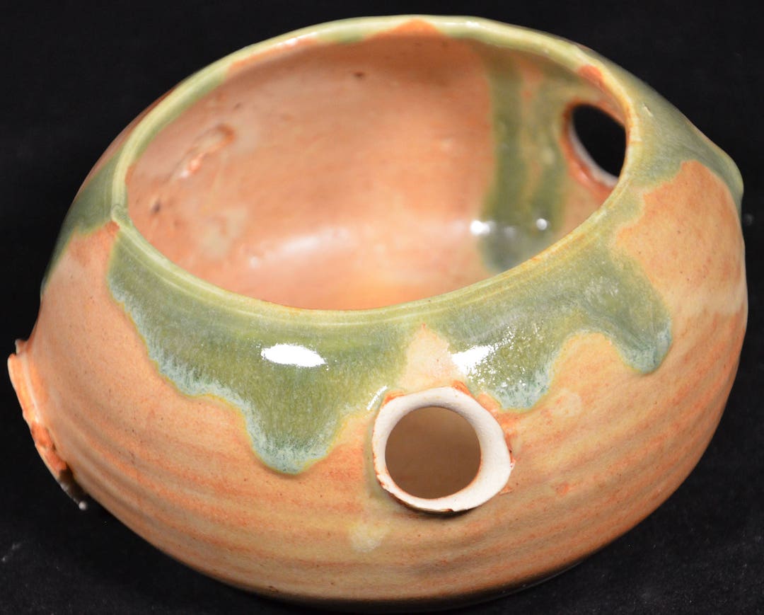 Orange and Green Crack Pot - Etsy