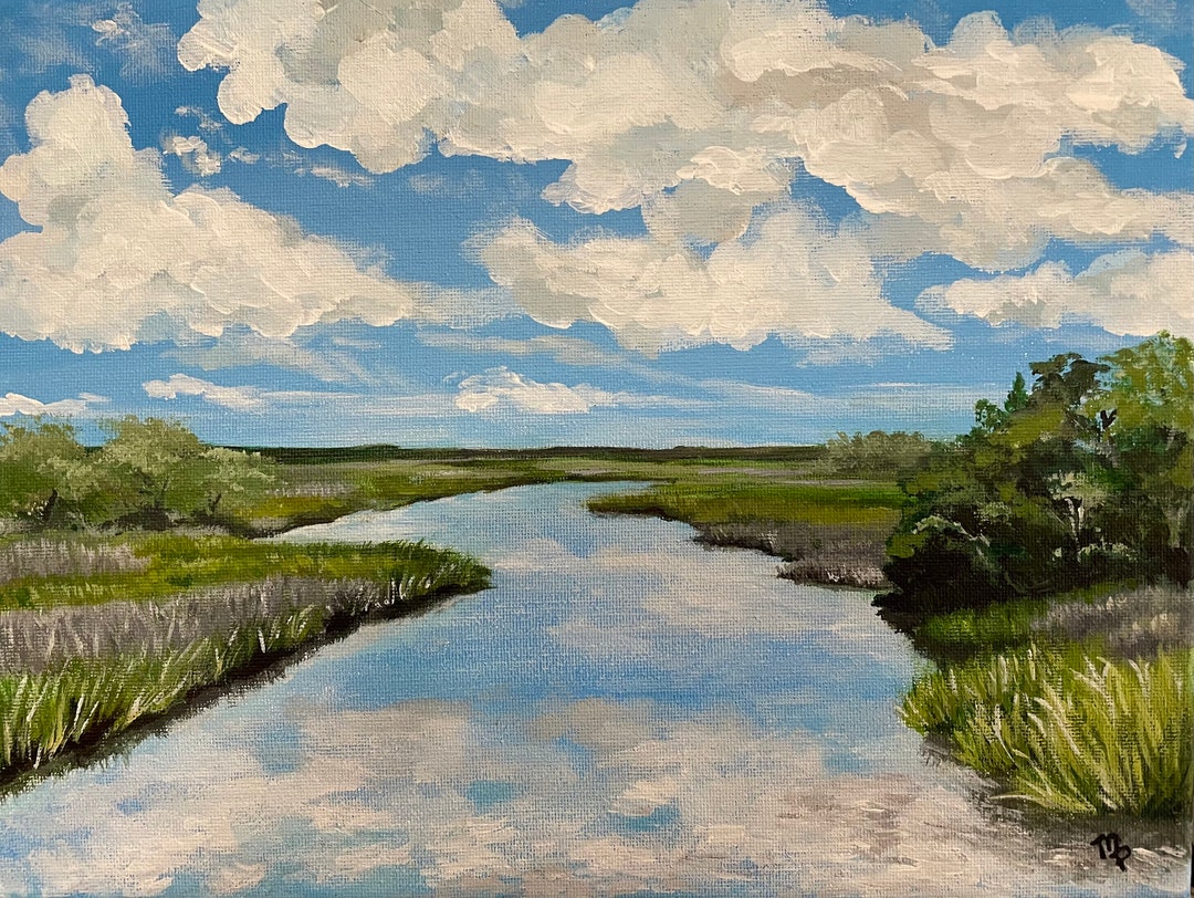 Giclée Print of Original Painting of Reflections on the Sapelo River ...