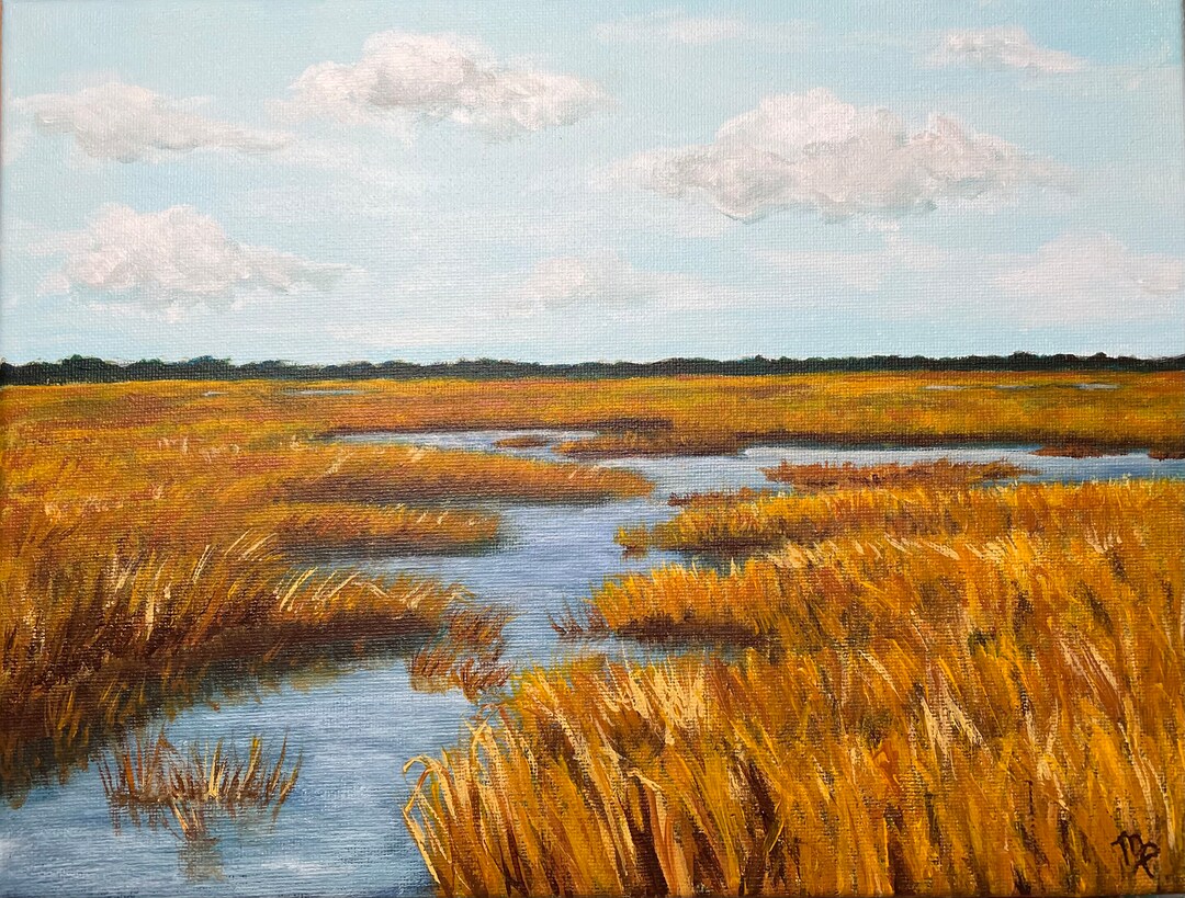 Print of Golden Marsh, Low Country, Coastal Art, Landscape, Giclée ...