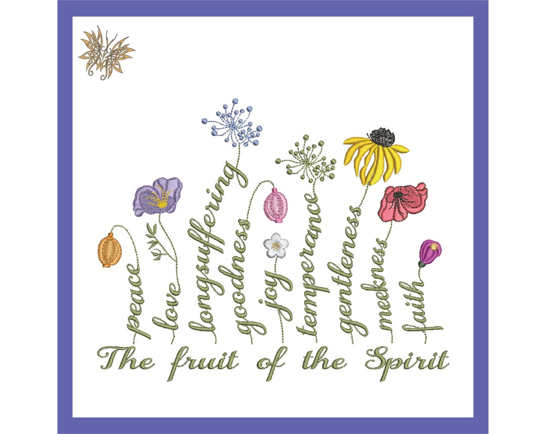 Wildflowers With Text Stems Bible Verse Machine Embroidery Design ...