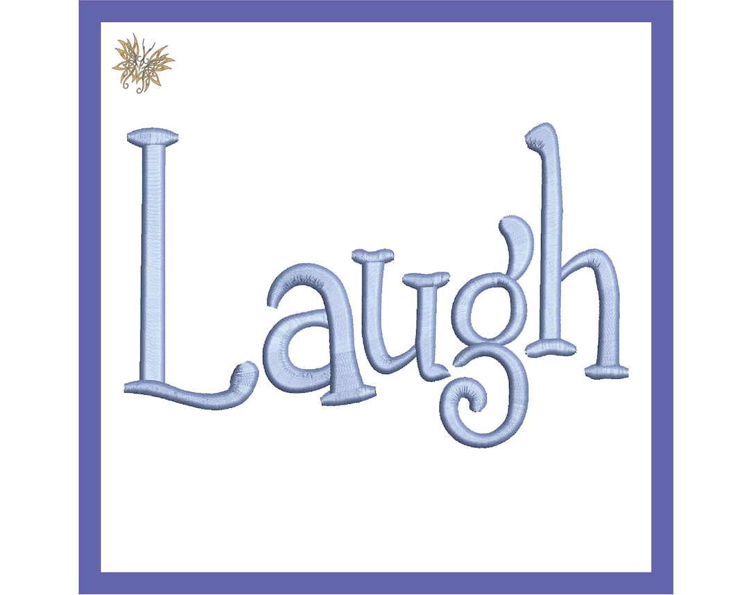 Laugh Word Art Machine Embroidery Design for Inspirational Positive ...