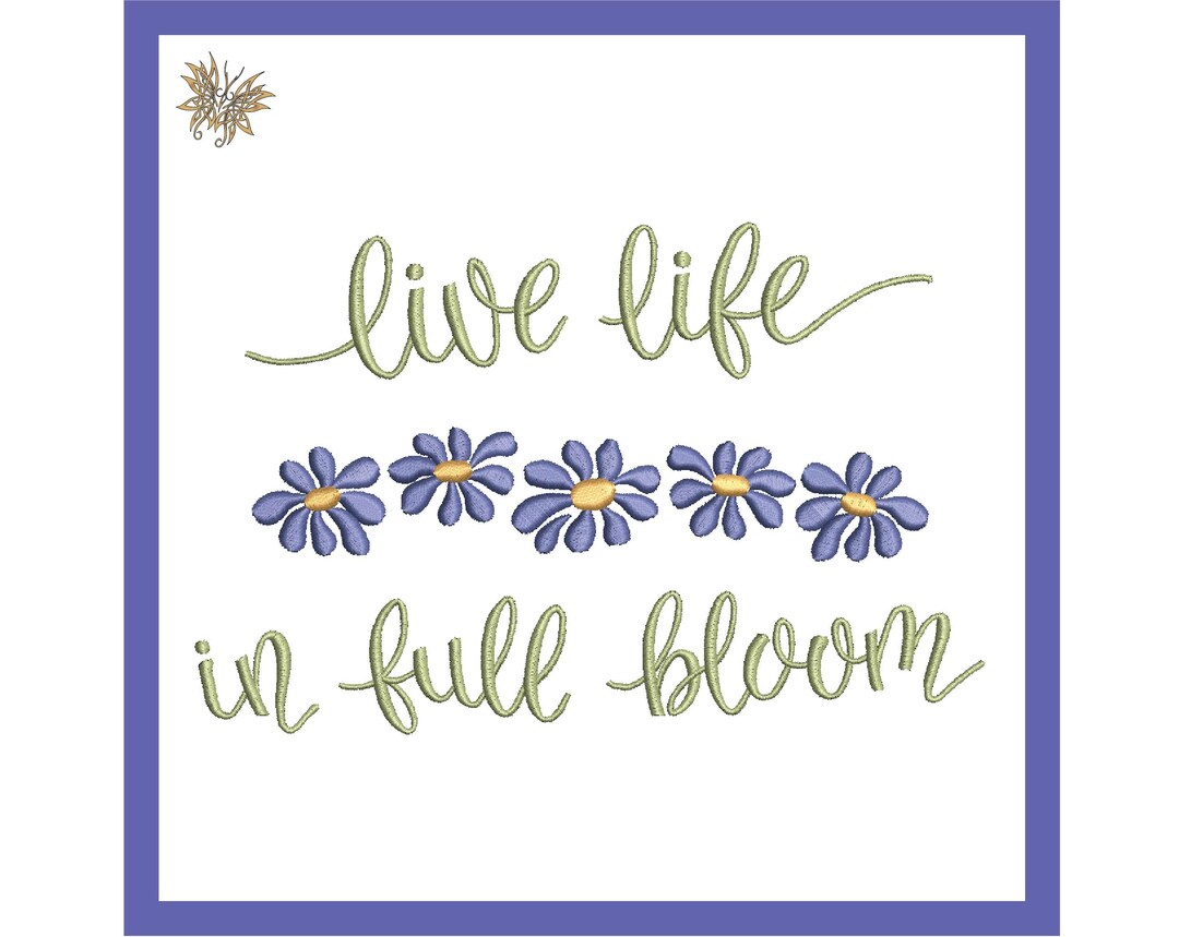 Live Life Machine Embroidery Design for Inspirational Adult Reading ...