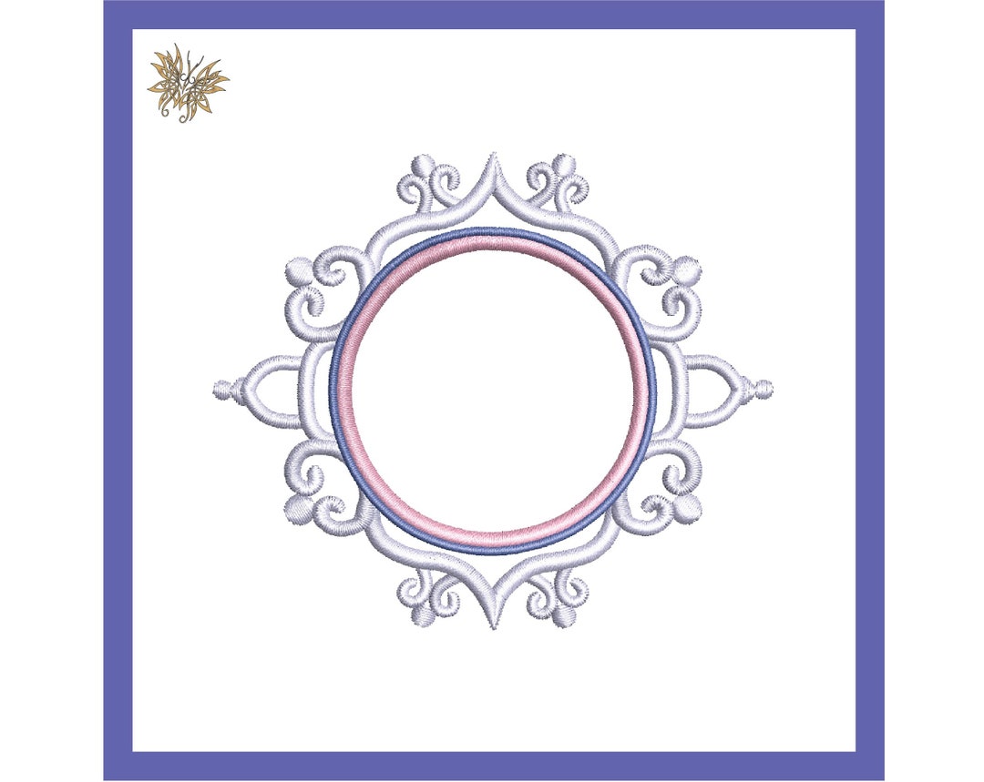 Monogram Applique Frame Machine Embroidery Design Fits in 4"x4" Hoop ...