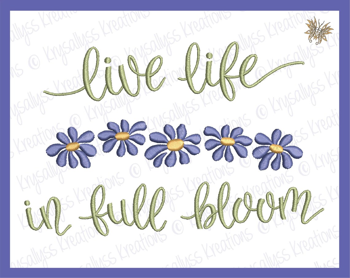 Live Life Machine Embroidery Design for Inspirational Adult - Etsy