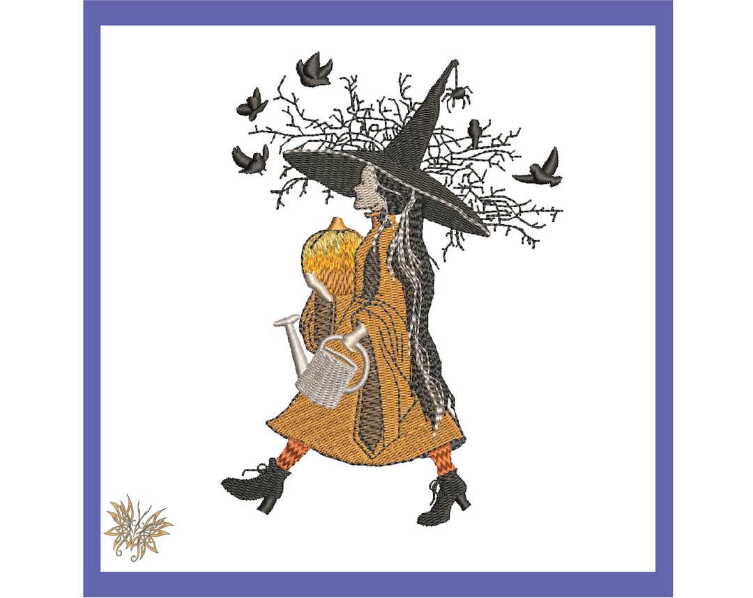Halloween Witch Machine Embroidery Design in 1 Size and 8 Formats ...