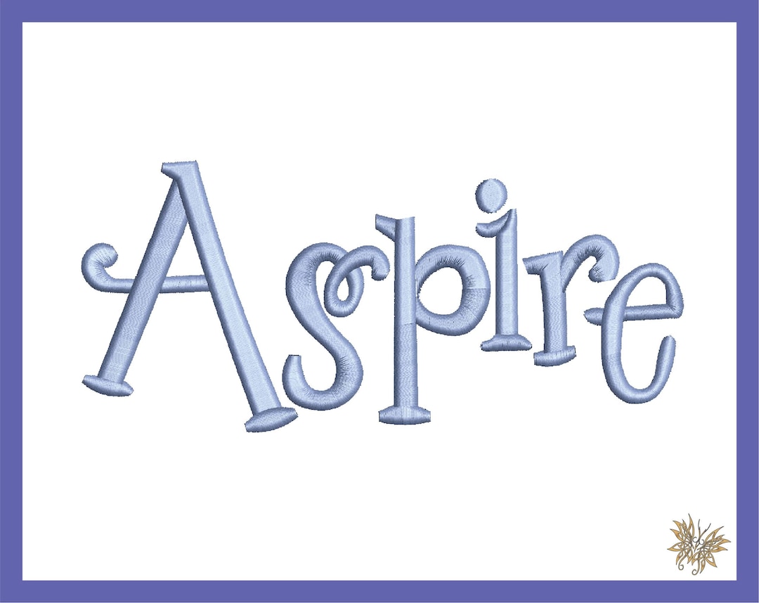 Aspire Word Art Machine Embroidery Design for Inspirational - Etsy