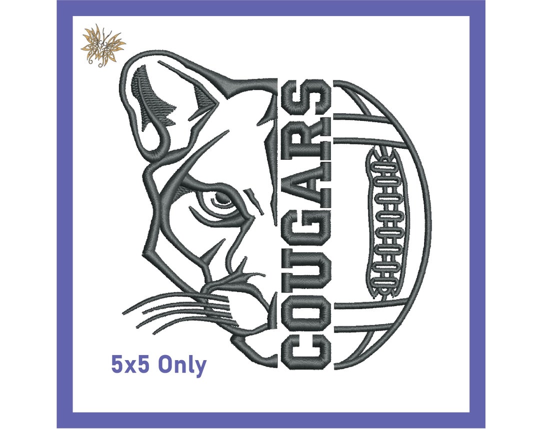 Cougars Football Machine Embroidery Design File. Stitches With Minimal ...