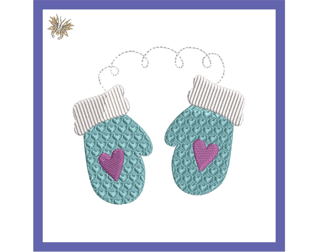Small Rustic Mittens Machine Embroidery Design, Primitive Farmhouse ...