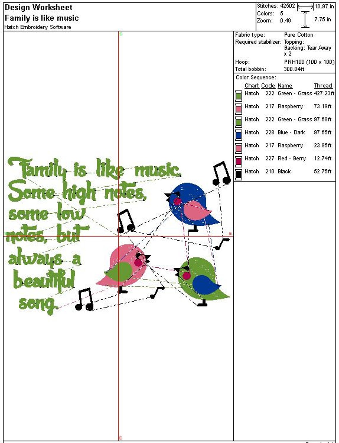 Family is Like Music Machine Embroidery Design for Framed Art - Etsy