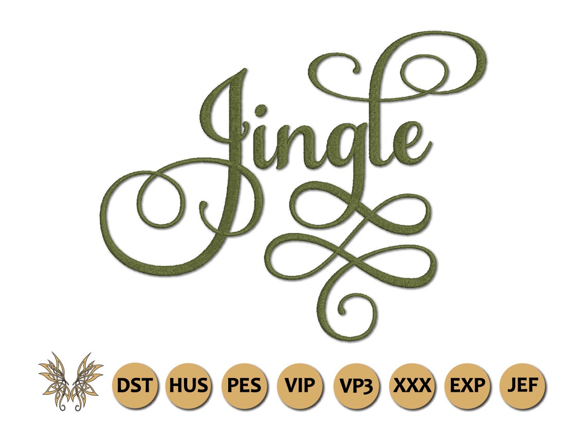 Jingle Elegant Script Word Embroidery Design in 6 Sizes and 8 - Etsy