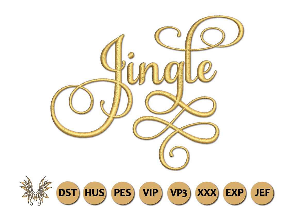 Jingle Elegant Script Word Embroidery Design in 6 Sizes and 8 - Etsy