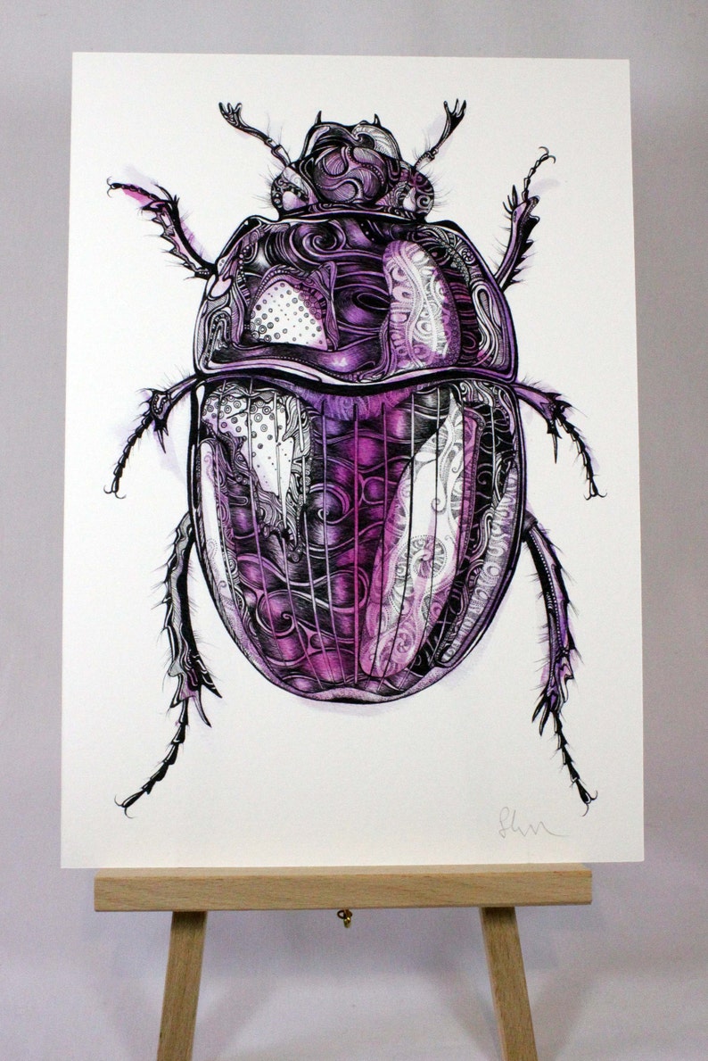 Psychedelic Beetle Art Print - Etsy UK