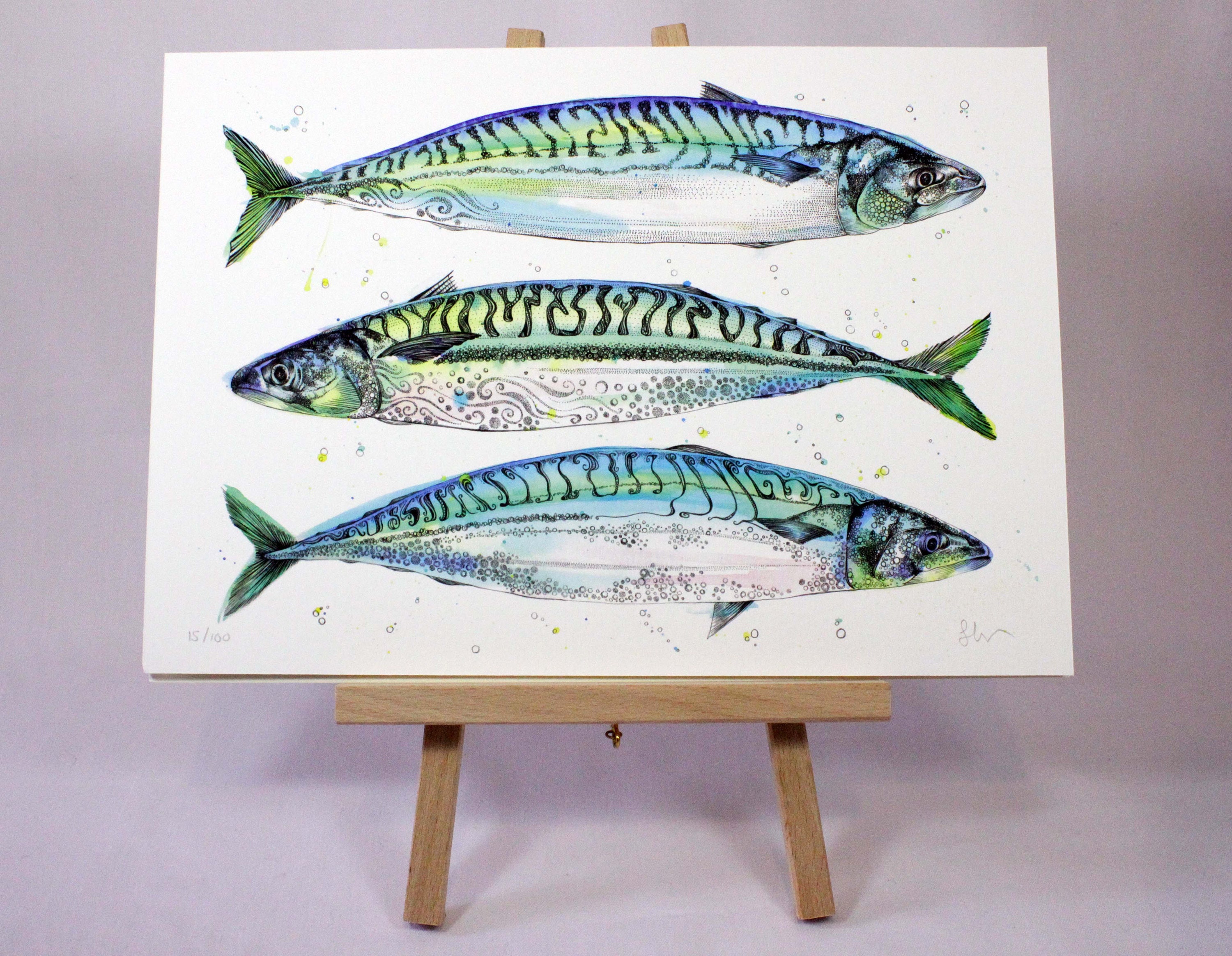 Triple Fish Limited Edition Art Print - Etsy