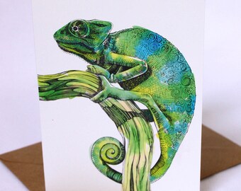 Chameleon Card - Etsy