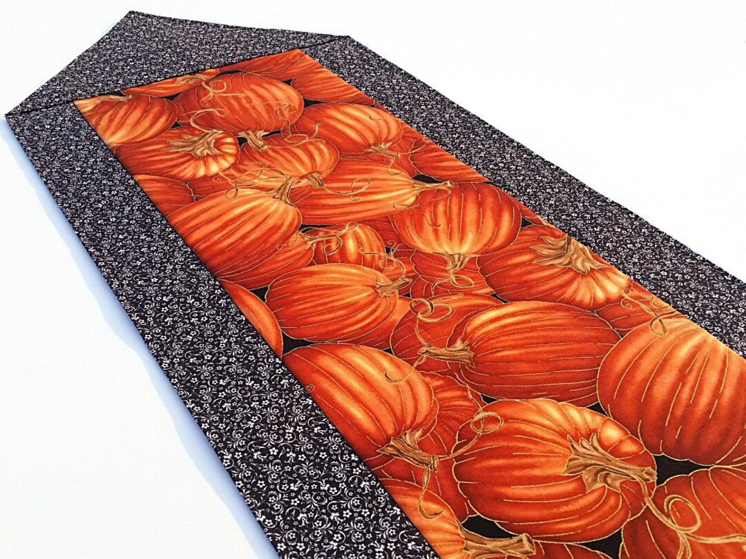 Autumn Pumpkins Table Runner: Rustic Fall Cloth Credenza - Etsy