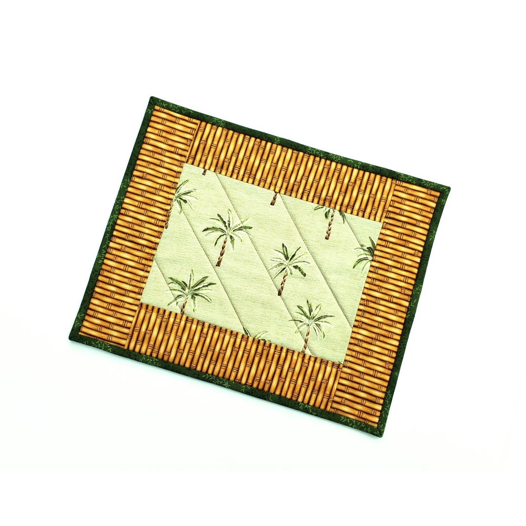 Palm Trees Table Topper: Tropical Hawaiian Quilted Table Mat With ...