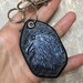 Tooled Leather Raven Key Holder - Hand Tooled Leather Key Fob ...