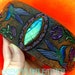 Tooled Leather Hummingbird Bracelet Hand Painted Leather Cuff Bracelet ...