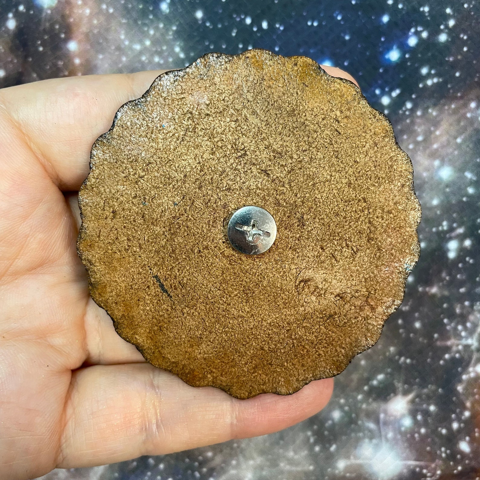 Hand Tooled Leather Concho With Turquoise Natural Gemstone - Etsy