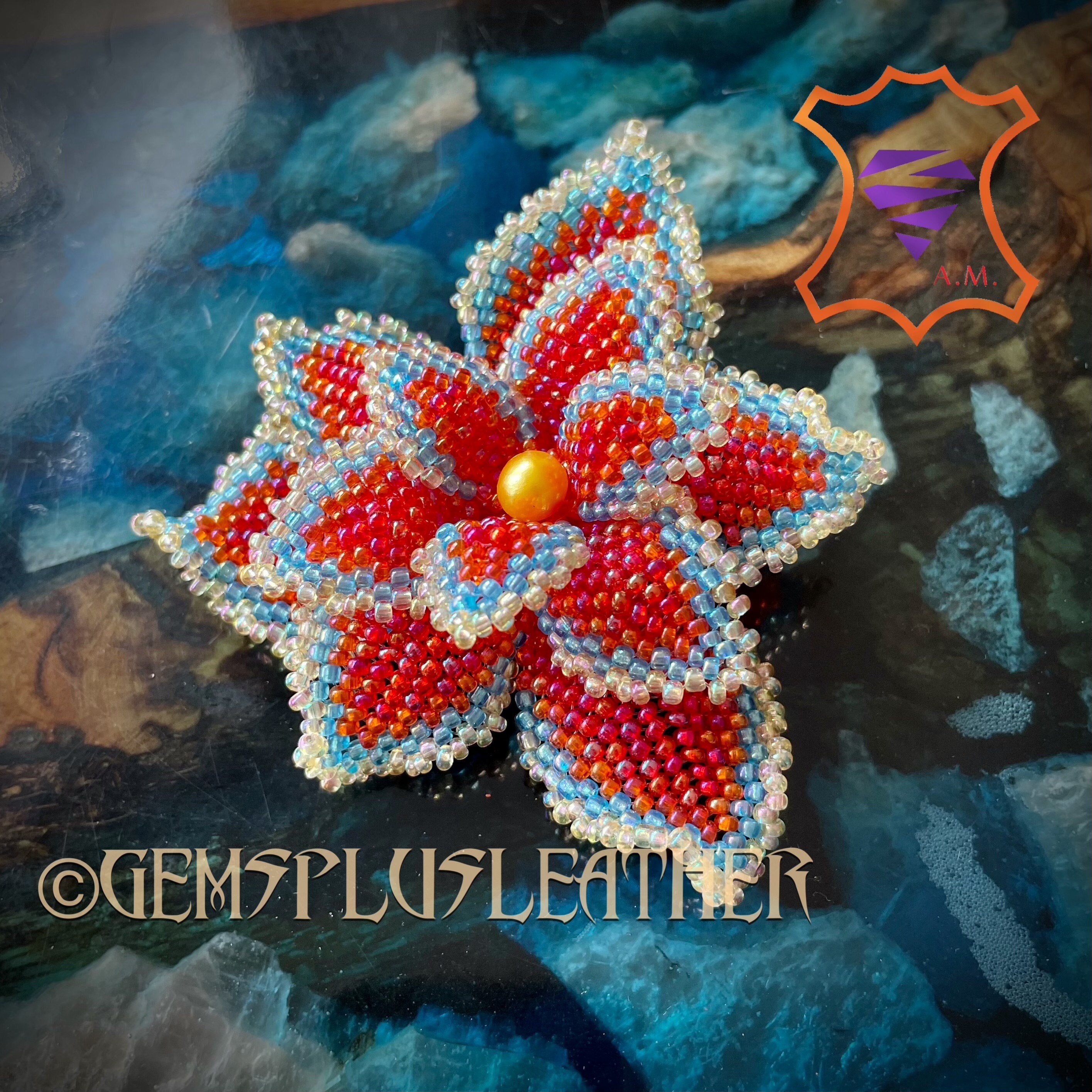 Pattern & Tutorial for Beaded Fire Flower DIY Artisan - Etsy UK