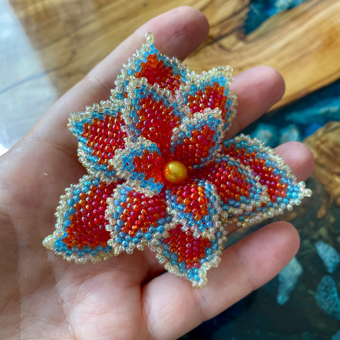 Pattern & Tutorial for Beaded Fire Flower DIY Artisan - Etsy