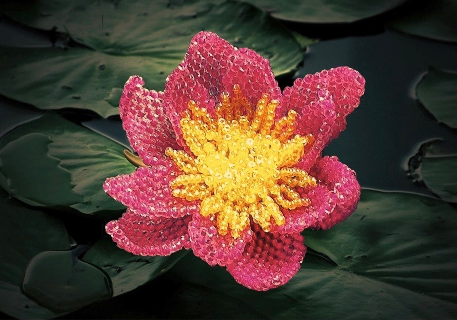 Pattern & Tutorial for Beaded Lotus / Water Lily DIY Artisan - Etsy UK