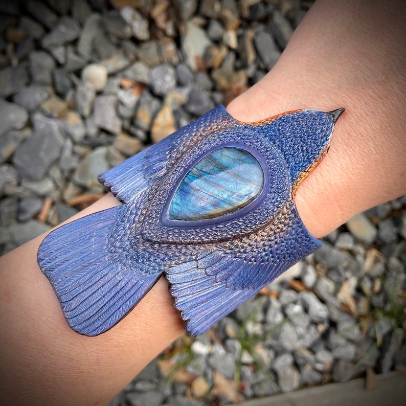 Bluebird Bracelet Hand Tooled and Hand Painted Leather - Etsy
