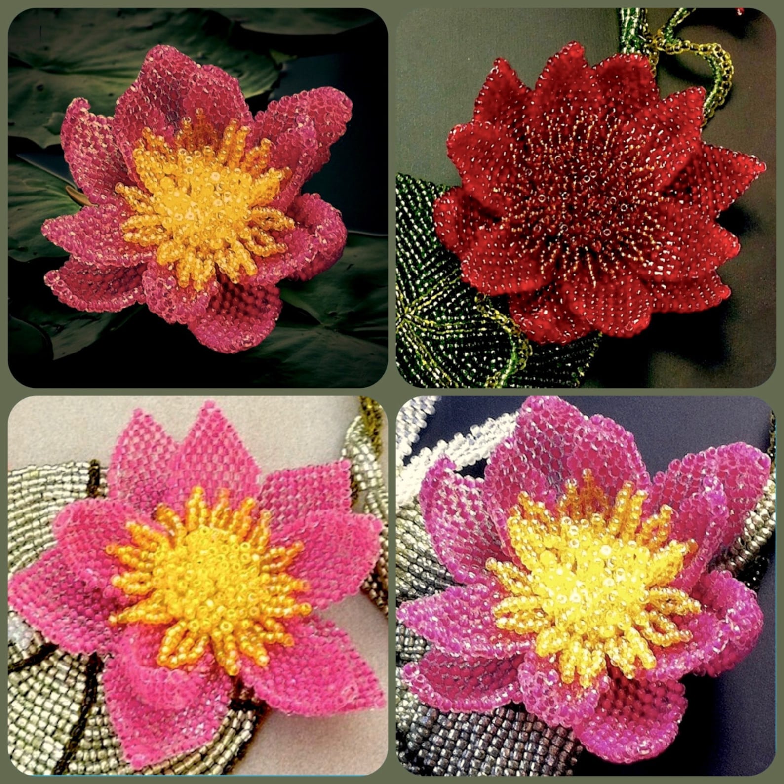 Pattern & Tutorial for Beaded Lotus / Water Lily DIY Artisan - Etsy