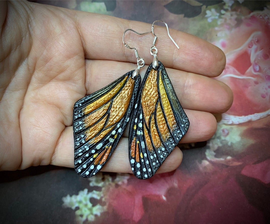 Hand Tooled Leather Iridescent Monarch Butterfly Wings - Etsy