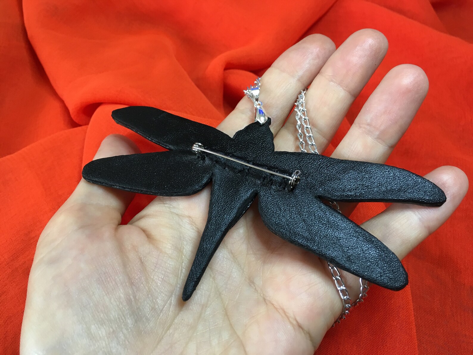 Fantasy Dragonfly Tooled Leather Brooch / Pendant Transformer - Etsy