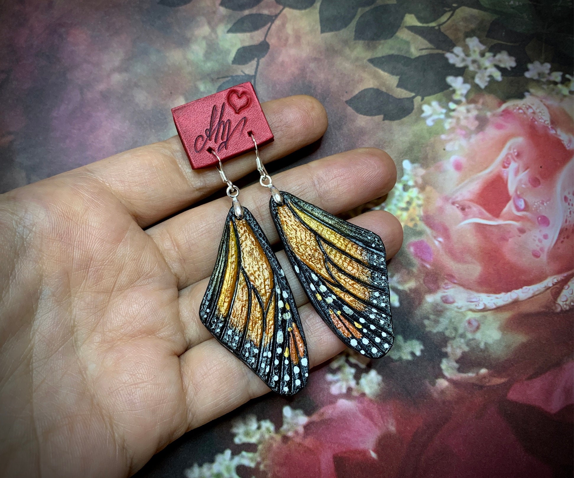 Hand Tooled Leather Iridescent Monarch Butterfly Wings | Etsy