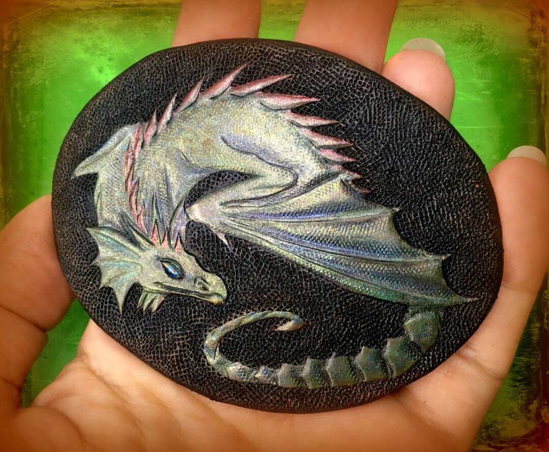 Rainbow Dragon Hair Barrette - Hand Tooled Leather Hair Accessories ...