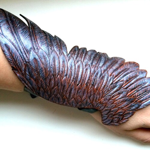 Antique Wing Bracer Hand Tooled Leather Winged Bracer - Etsy